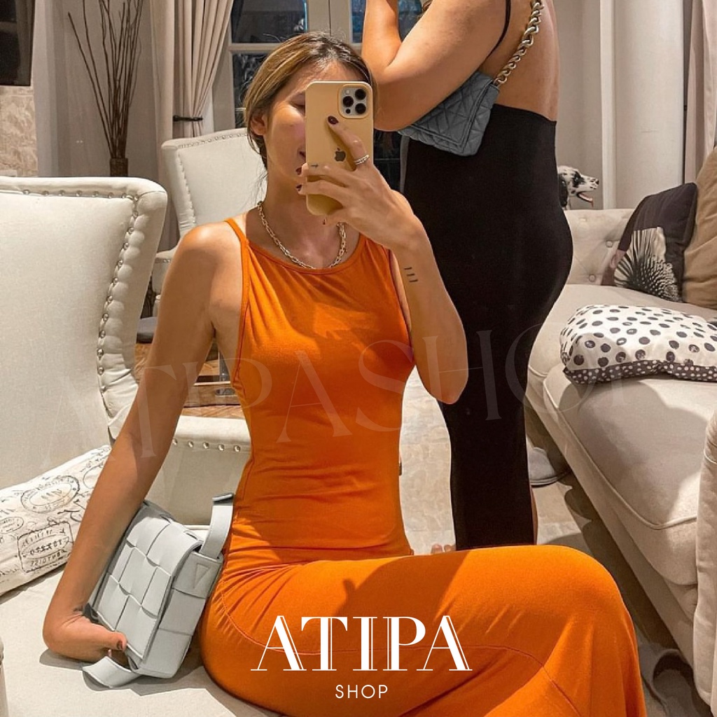 Atipashop - Hiso dress เดรสยาว สายเดี่ยว แหวกหลัง | Shopee Thailand
