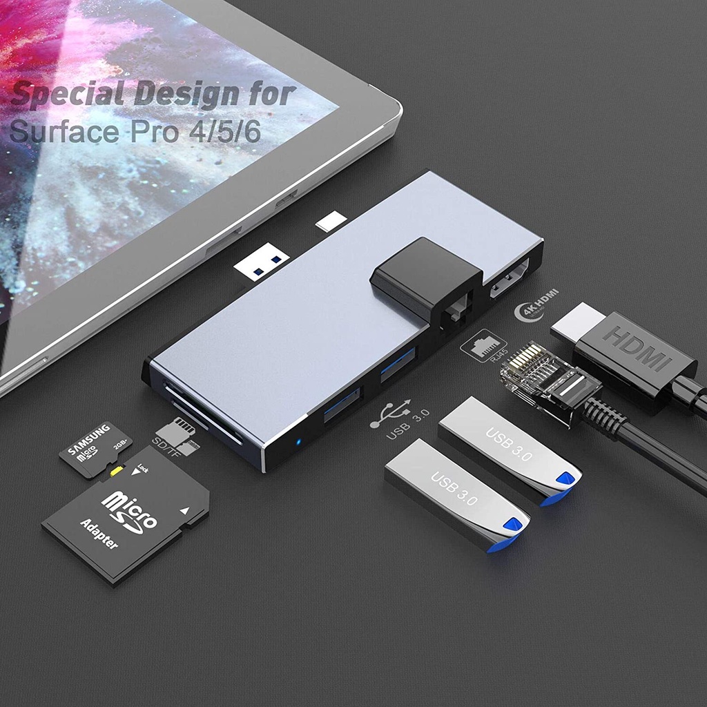 Surface Pro Dock Stand สําหรับ Surface Pro 6 /5 /4 Hub Stand พร้อมอะแดป ...