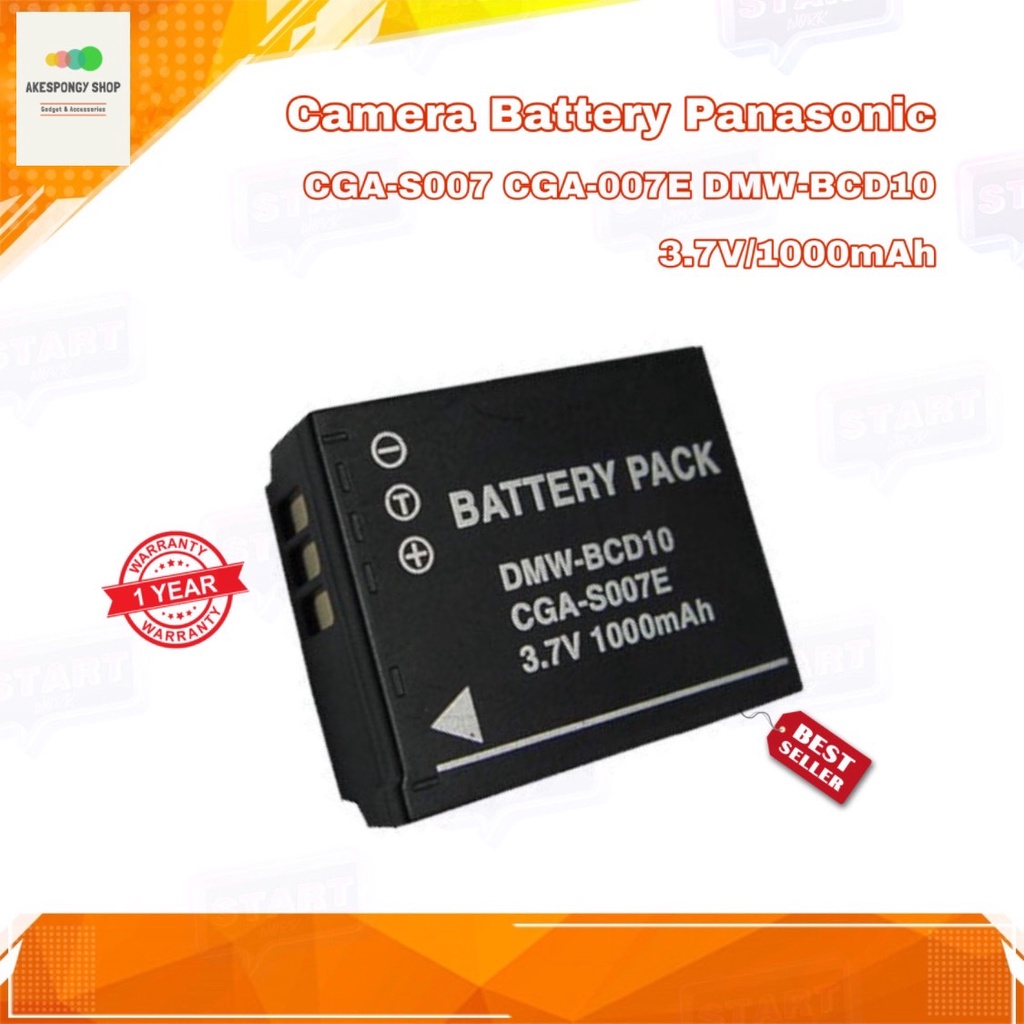 แบตกล้อง Camera Battery Panasonic CGA-S007 CGA-007E DMW-BCD10 (3.7V/1000mAh) Li-ion Battery รับ ...