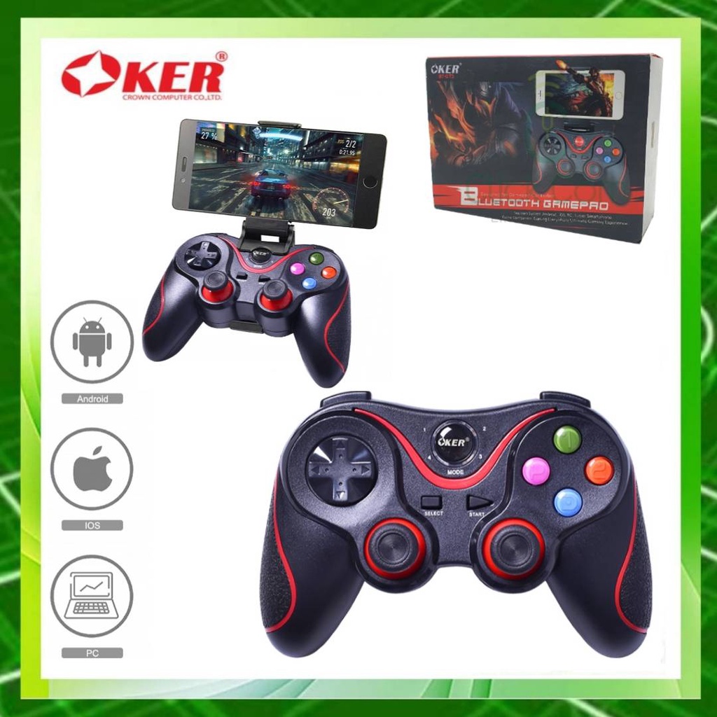 OKER จอยเกมส์ JoyStic Bluetooth Gamepad รุ่น BT-073 | Shopee Thailand