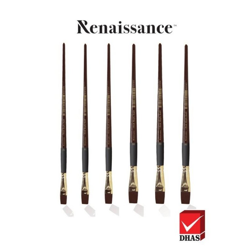 พู่กันสีอะคริลิก (แบน) Renaissance Acrylic Colour Brush (Flat Brush ...