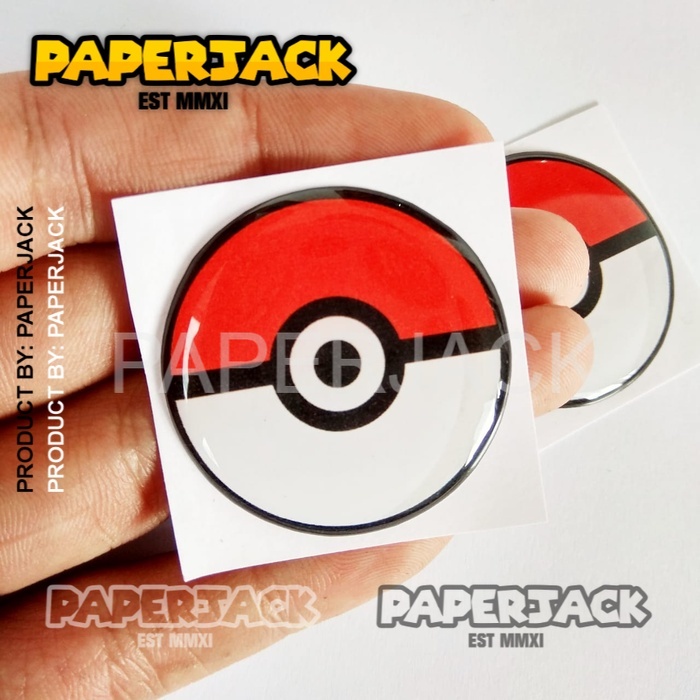 Pokemon POKEBALL EMBLEM RESIN MOTORCYCLE STICKER นูน FLEXIBLE IMPORTED ...