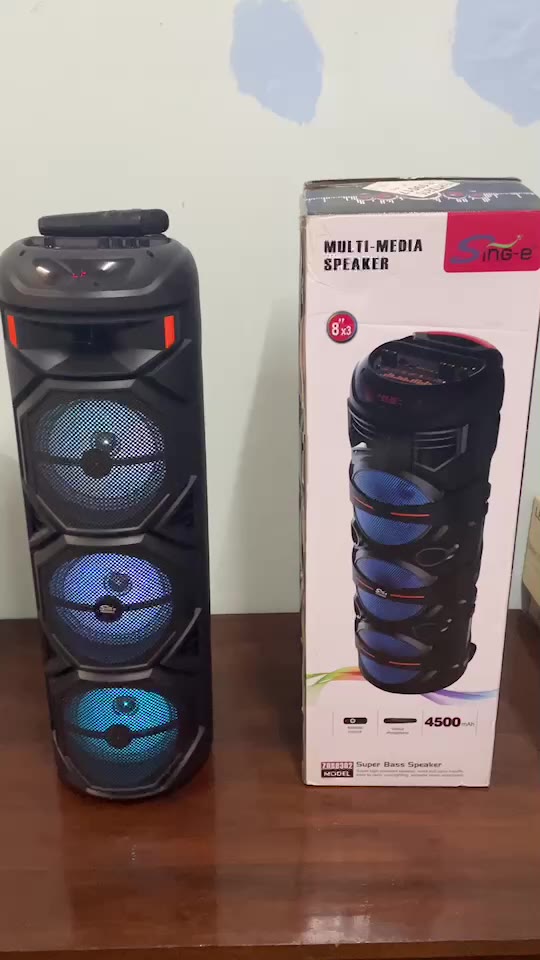 ลำโพงบลูทูธ รุ่นZQS 8301 ดอกลำโพง 8 นิ้ว3ดอก ปรับเสียงเบส แหลม เสียงไมค์และ ECHOได้ แถมฟรี ...