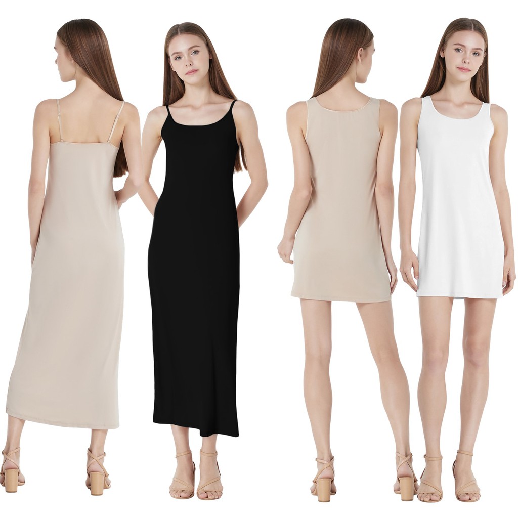 Cherilon เชอรีล่อน เดรสสั้น เดรสยาว สายเดี่ยว Cool Touch เดรส ผ้านุ่มลื่นเย็นสบายผิว ยืดหยุ่นสูง ...
