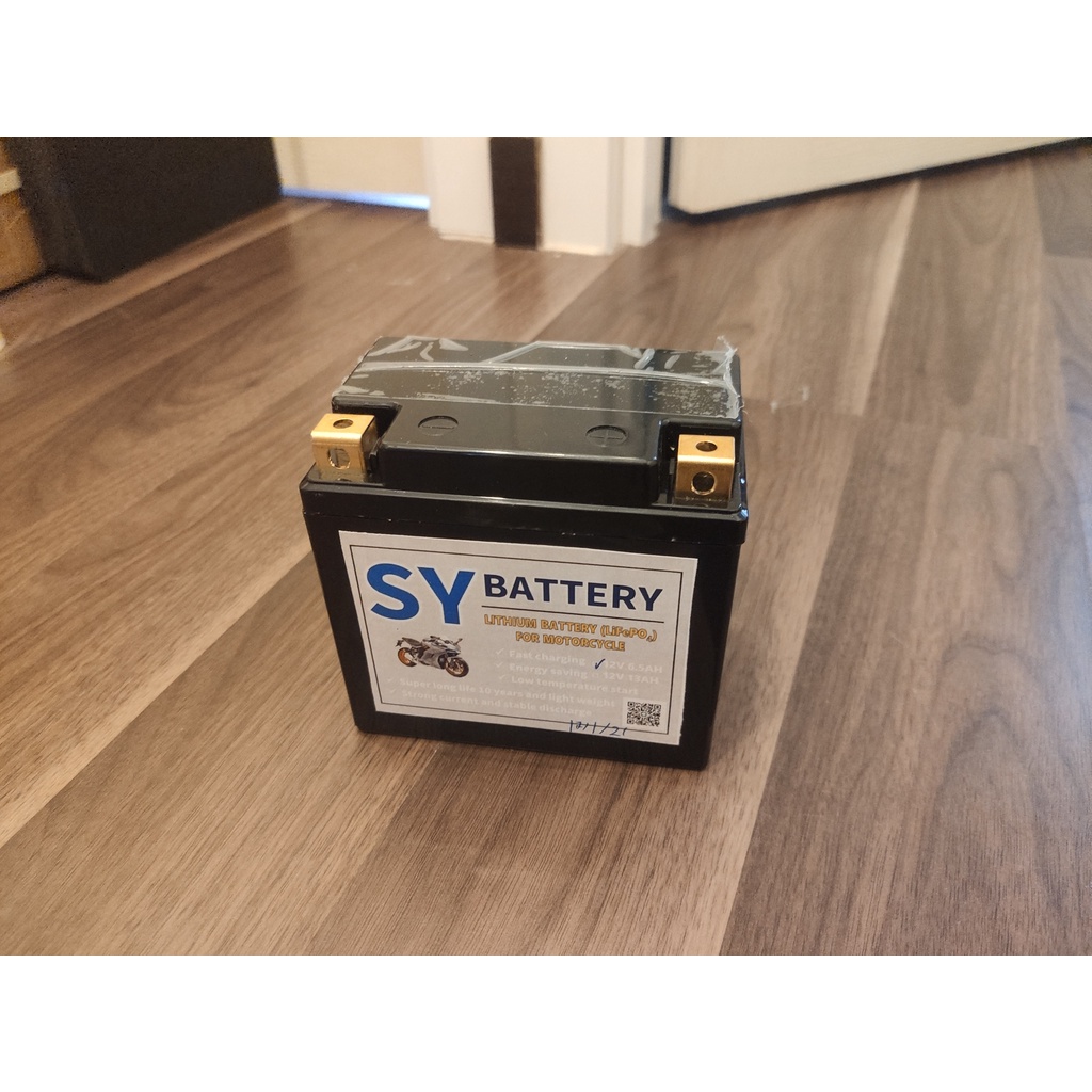 SY Battery แบตเตอรี่ลิเธียมไอออนฟอสเฟต LiFePO4 สำหรับมอเตอร์ไซค์ 12V 6. ...