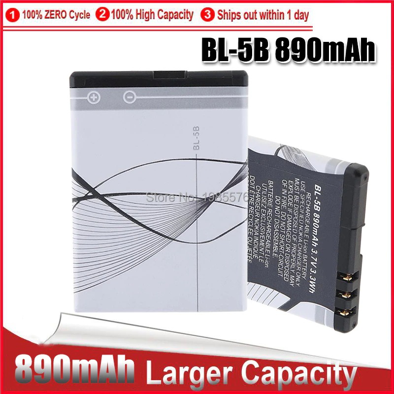 Battery BL-5B 3.7V 890 mAh แบตเตอรี่ทดแทนสำหรับลำโพง รหัสรุ่น BL-5ฺ ...