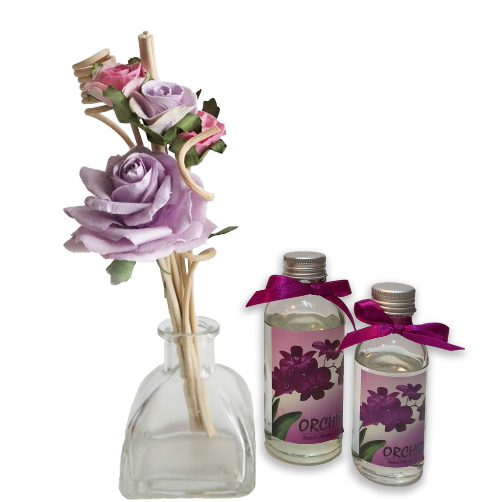 Orchid diffuser set with essential oil 60 ml and 120 ml น้ำมันหอมระเหย ...