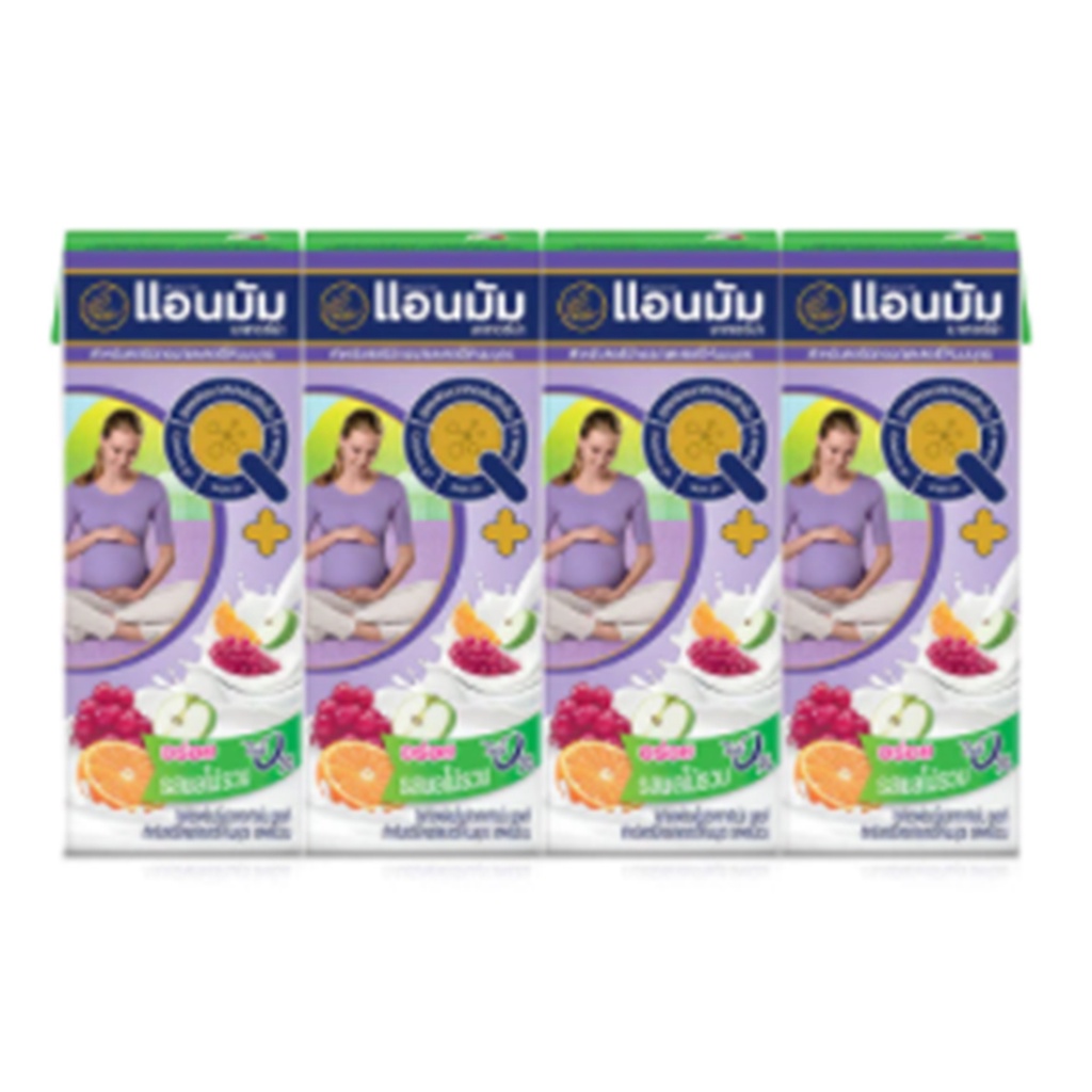 Anmum yoghurt mixed fruit flavor pack size 4 x180 ml.แอนมัม นมเปรี้ยวรส ...