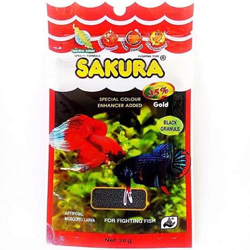 Sakura Betta ซากุระ #อาหารปลากัด ลูกน้ำอบแห้ง 20g | Shopee Thailand