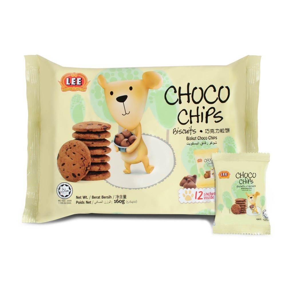 Lee Choco Chips Biscuit คุ๊กกี้ ช็อกโกชิฟบิสกิต 2 รสชาติ ขนาด 160 กรัม ...