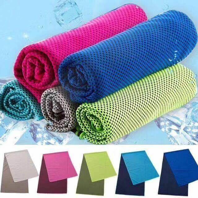 ผ้าเย็น "Super Cooling towel" ผ้าซับเหงื่อ ทำความเย็น | Shopee Thailand