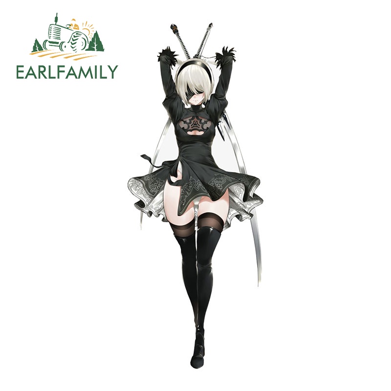 EARLFAMILY 13 ซม.x 5.1 ซม.NieR Automata 2B Render สติกเกอร์รถแฟชั่น ...