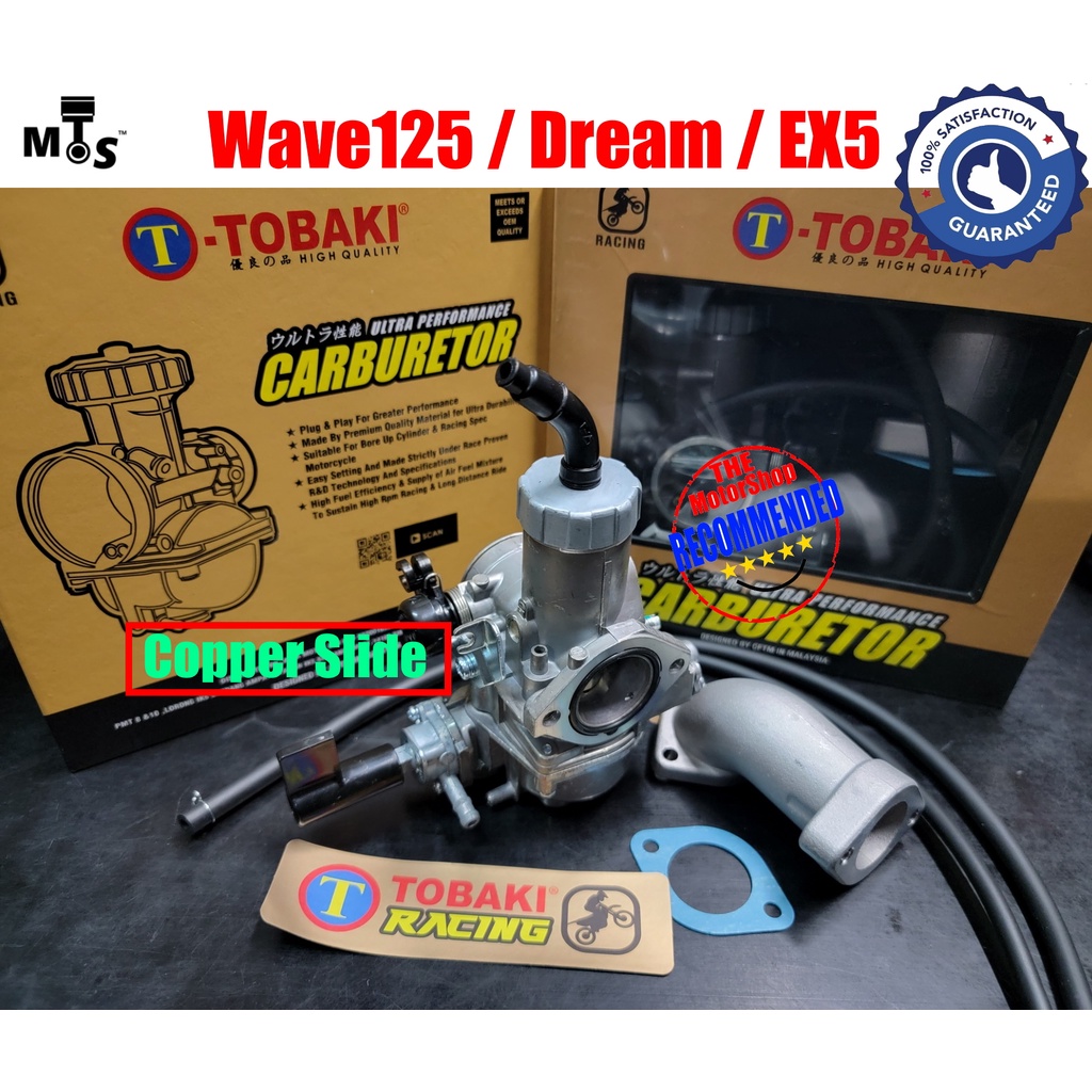 TOBAKI RACING WAVE125 W125 (COPPER Slide) คาร์บูเรเตอร์ EX5/DREAM/W100/Class1/W110 28mm/24mm ...
