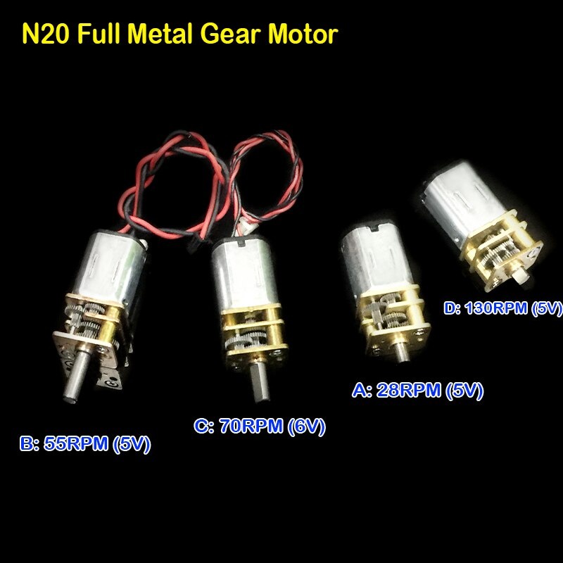 Micro Mini N20 Gear Motor DC 3V-6V 4.5V 5V 28RPM 55RPM 70RPM 130RPM ...