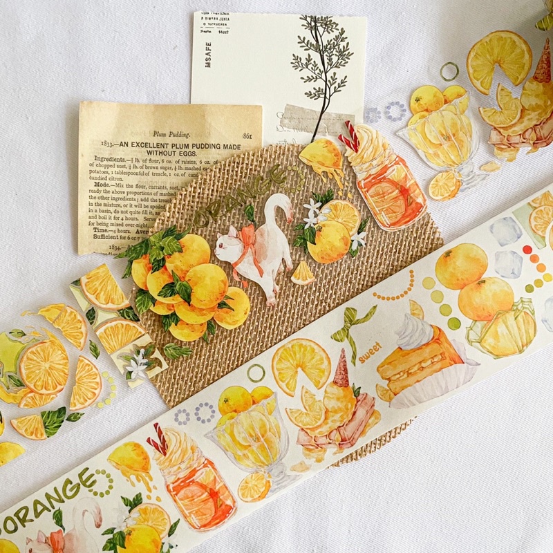 [ตัวอย่าง] Orangecat Orange Cat Paper & PET Tape | Shopee Thailand