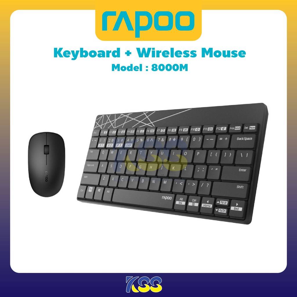 Rapoo 8000M Keyboard Mouse Combo Multi-mode Silent Wireless Bluetooth 3 ...