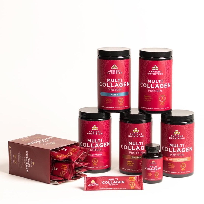 many flavors Dr. Axe / Ancient Nutrition, Multi Collagen Protein ...
