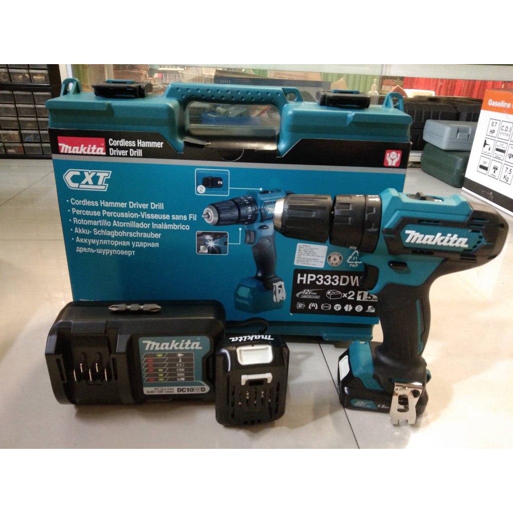สว่านกระแทกไร้สาย MAKITA รุ่น M011 HP333DWYE กำลัง 12 โวลต์ สีเขียว ...