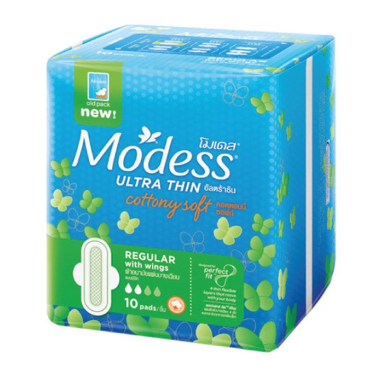 โมเดส ผ้าอนามัย อัลตร้าธิน คอตตอนนี่ ซอฟต์ แบบมีปีก 10 ชิ้น Modess ...