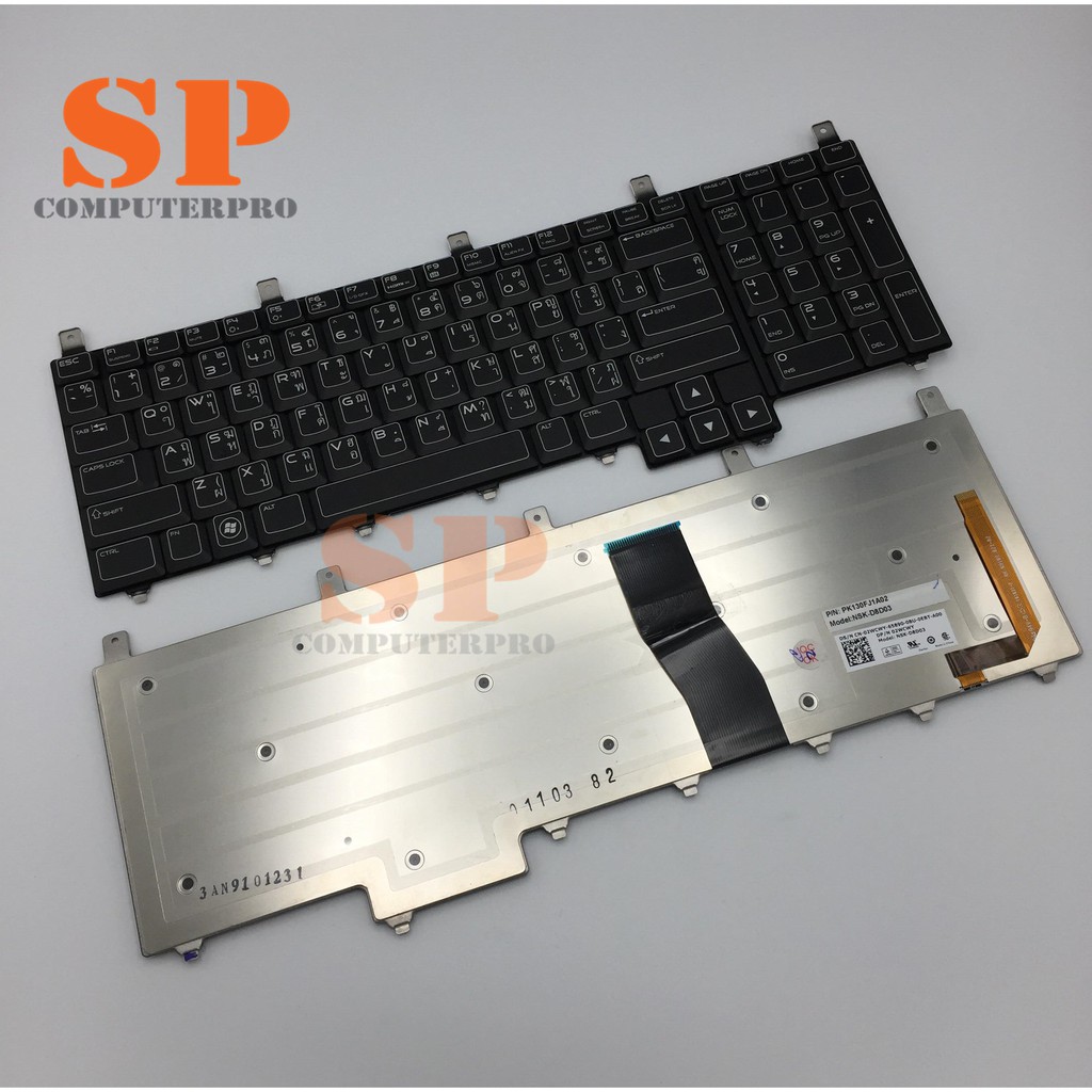 DELL Keyboard คีย์บอร์ด DELL Alienware M17x R4 M18X R1 M18X R2 พร้อม ...