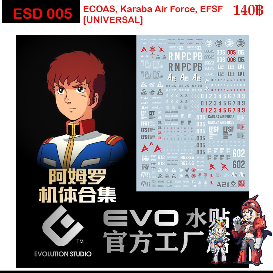 ดีคอลน้ำ [Evo] ESD 005 ECOAS / KARABA AIR FORCE / EFSF [UNIVERSAL ...