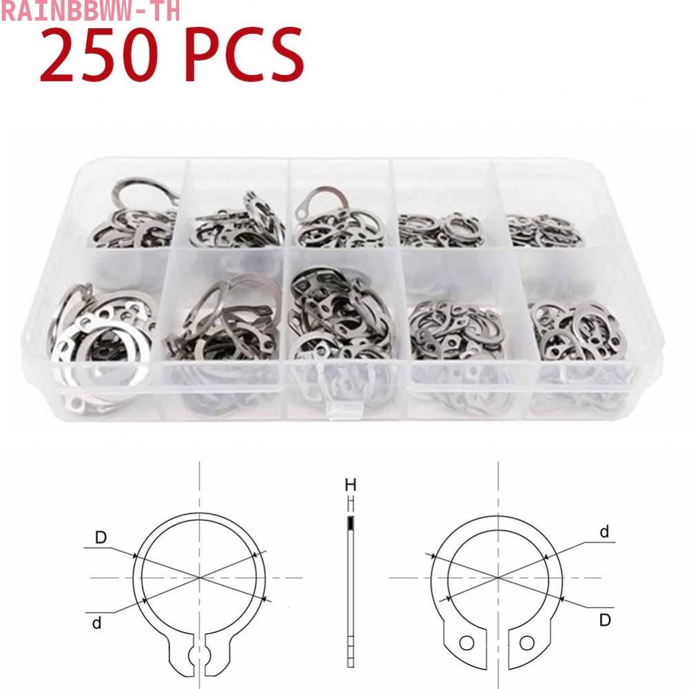 RAINBBWW~250pc/Set M6-M15 Stainless Steel Shaft Bearing Snap Ring C ...