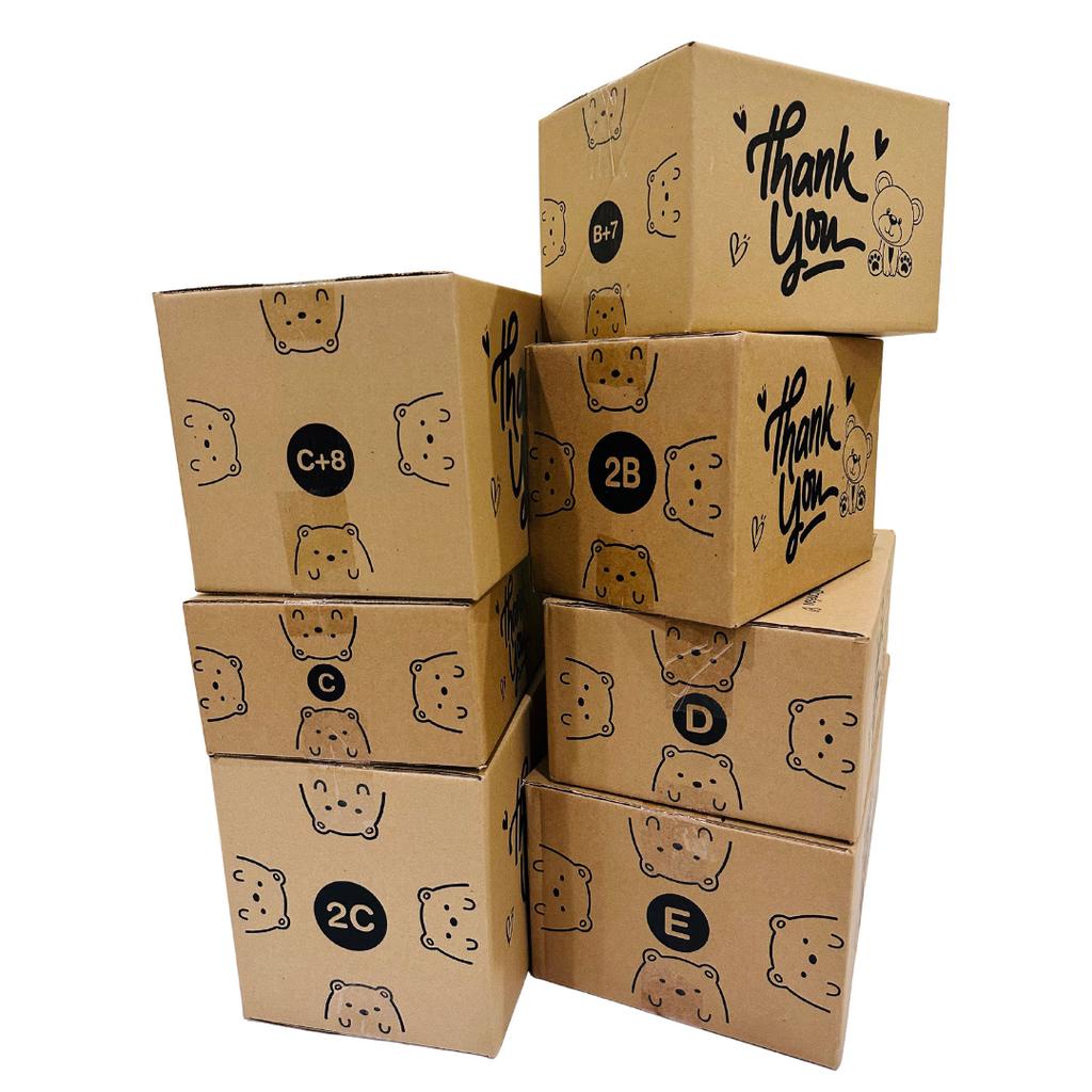 กล่องพัสดุ C/D/2B/E/C+8/B+7/CD/2C กล่องไปรษณีย์ พิมพ์ลาย Thank you ...