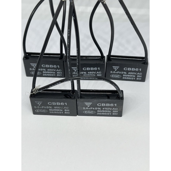 Capacitor คาปาซิสเตอร์ มีสาย ไมโครเต็ม 0.5UF 450V เเพ็คละ 5 ตัว ...