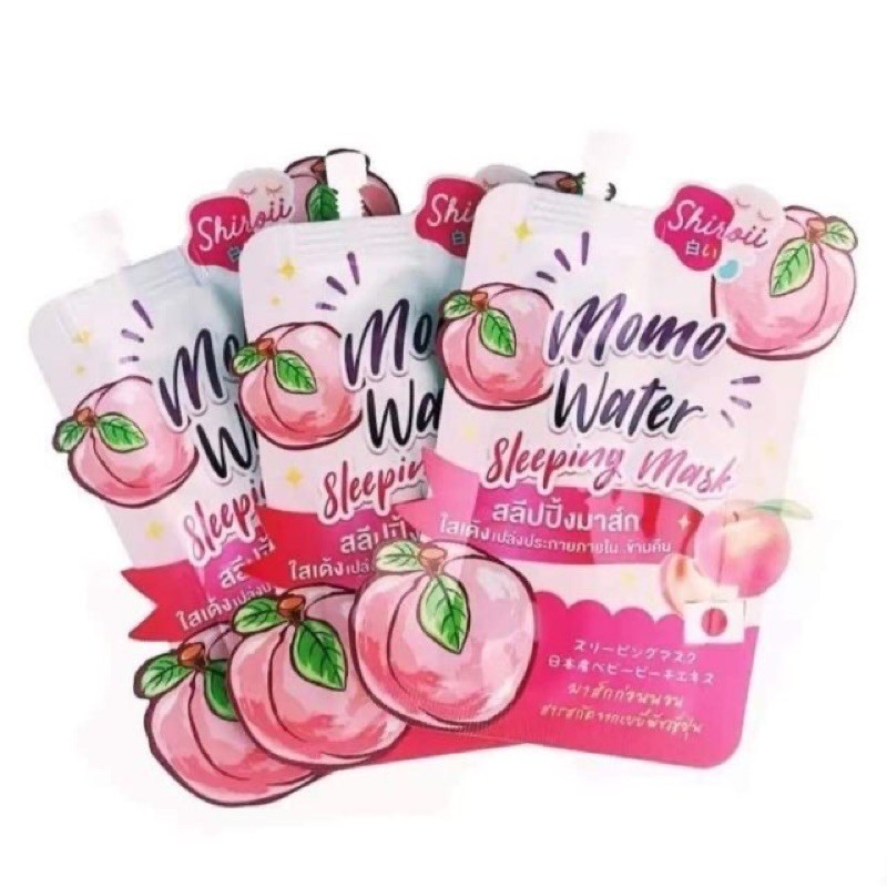 Shiroii Momo water Sleeping Mask 12g. ชิโรอิ โมโมะ สลีปปิ้ง มาส์ก 12 ...