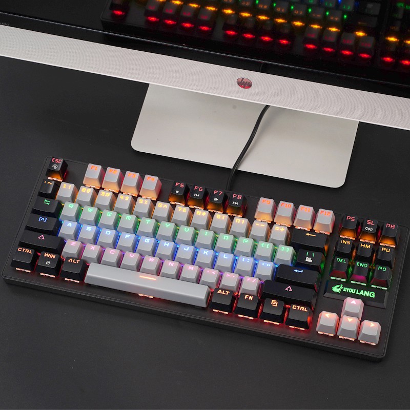 Mechanical Keyboard Green Shaft87Key Short Small Portable Small Size ...