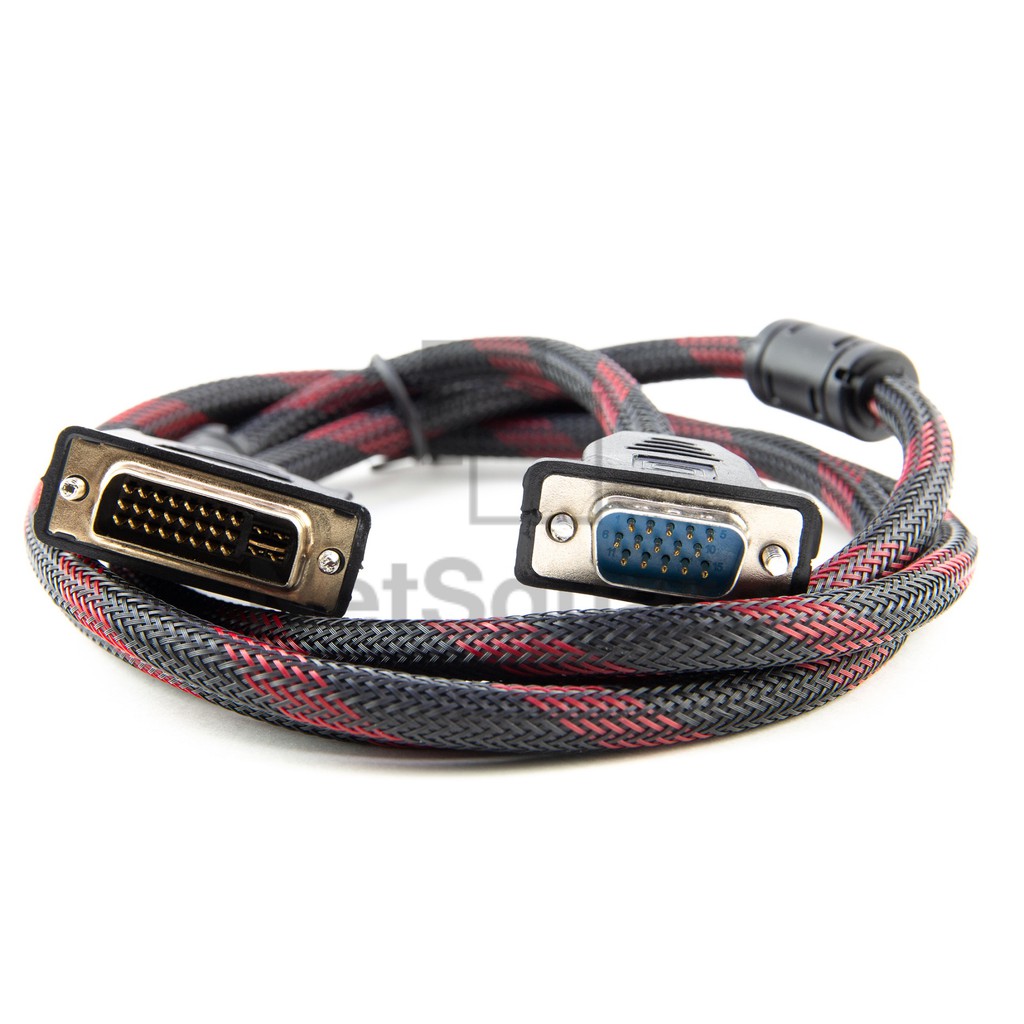 DVI 24+5 Analog to VGA Display Cable สายจอถัก 1.5m | Shopee Thailand