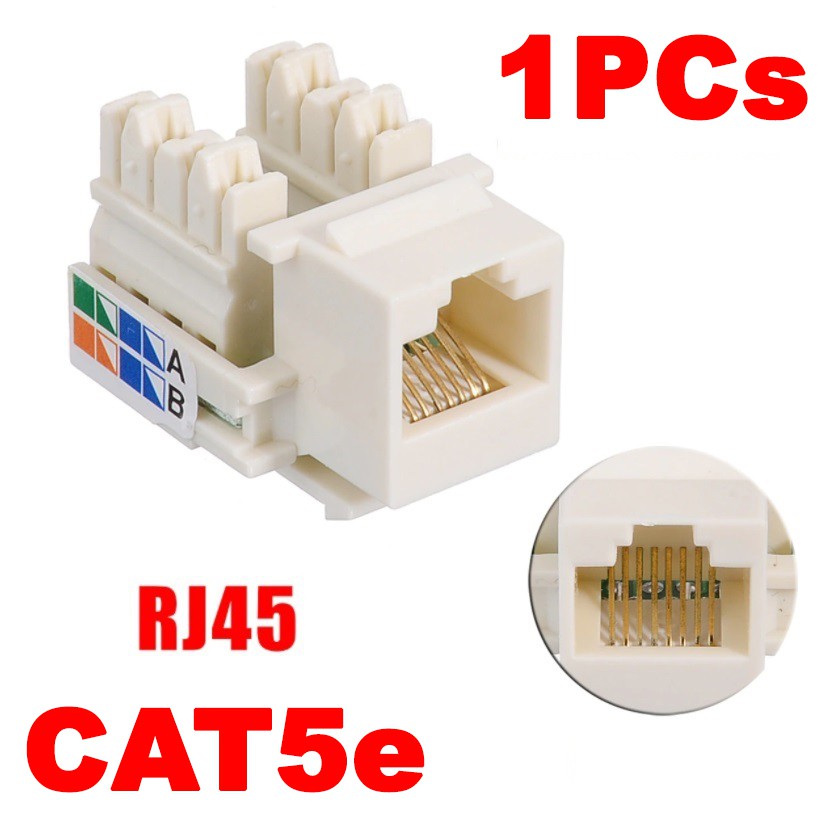 หัว RJ45 ตัวเมีย 1 PCs Connectors RJ45 CAT5e Keystone Jack Ethernet ...