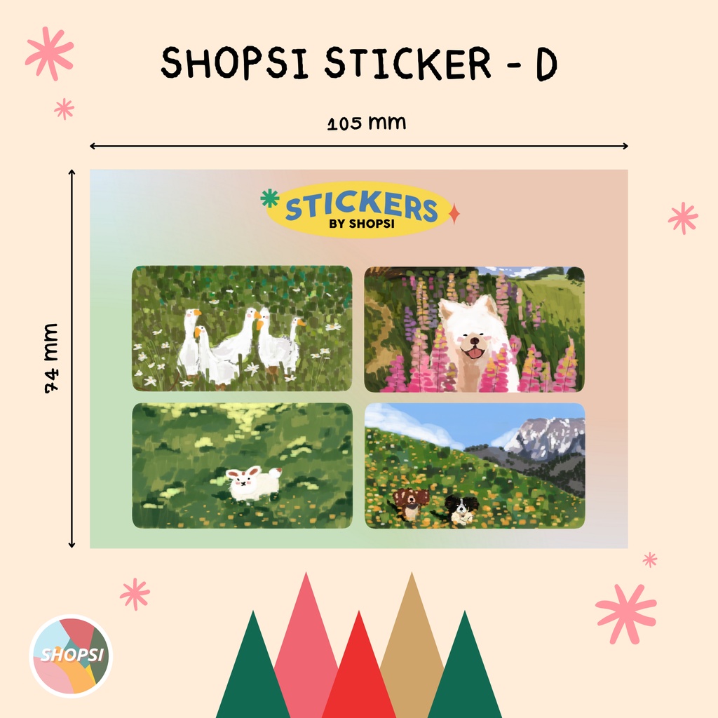 EXCLUSIVE | SHOPSI STICKER V2 สติ๊กเกอร์น่ารัก ลายการ์ตูน ขนาด A7 ผิว ...
