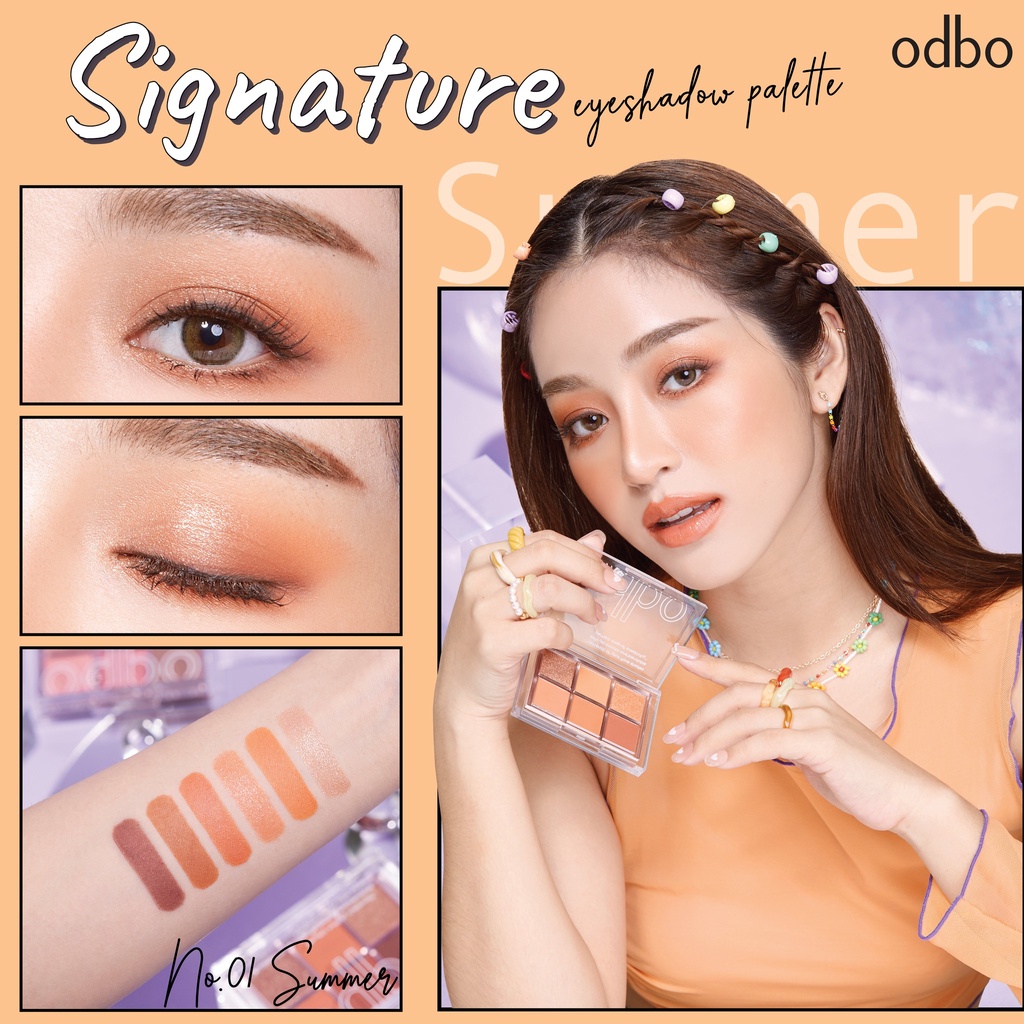 โอดีบีโอ ซิกเนเจอร์ อายแชโดว์ พาเลท ทาตา 4.8g OD276 odbo Signature Eyeshadow Palette | Shopee ...