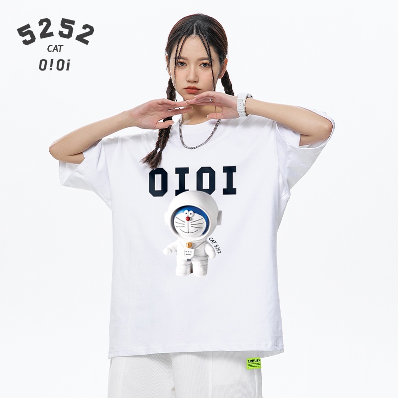 [100% Cotton] Oioi CAT joint Doraemon เสื้อยืดแขนสั้น ทรงหลวม สไตล์ ...