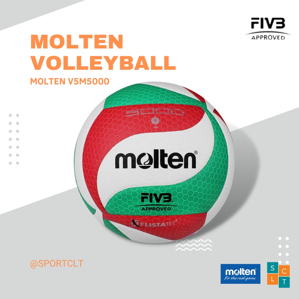 MOLTEN ลูกวอลเลย์บอล V5M5000 หนัง PU รุ่นแข่งขัน มีตรารับรอง FIVB ...
