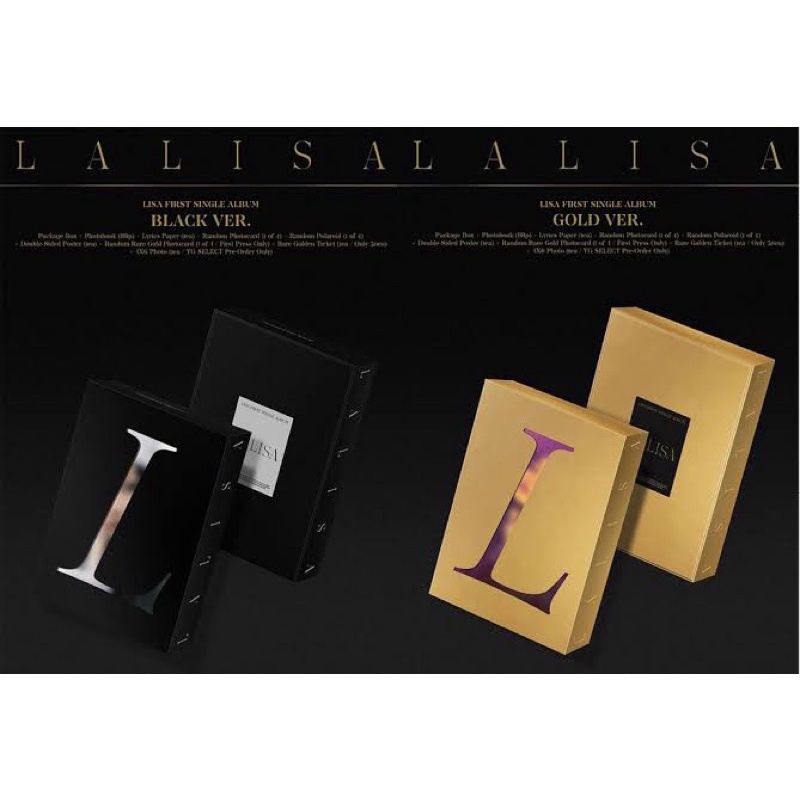 LISA FIRST SINGLE ALBUM LALISA PACK BLACK&GOLD | Shopee Thailand