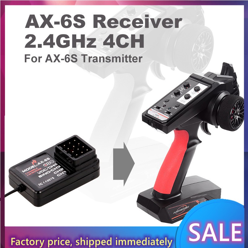 Austar ตัวรับส่งสัญญาณ AX-6S 2.4GHz 4CH อุปกรณ์เสริม สําหรับรถบังคับ ...