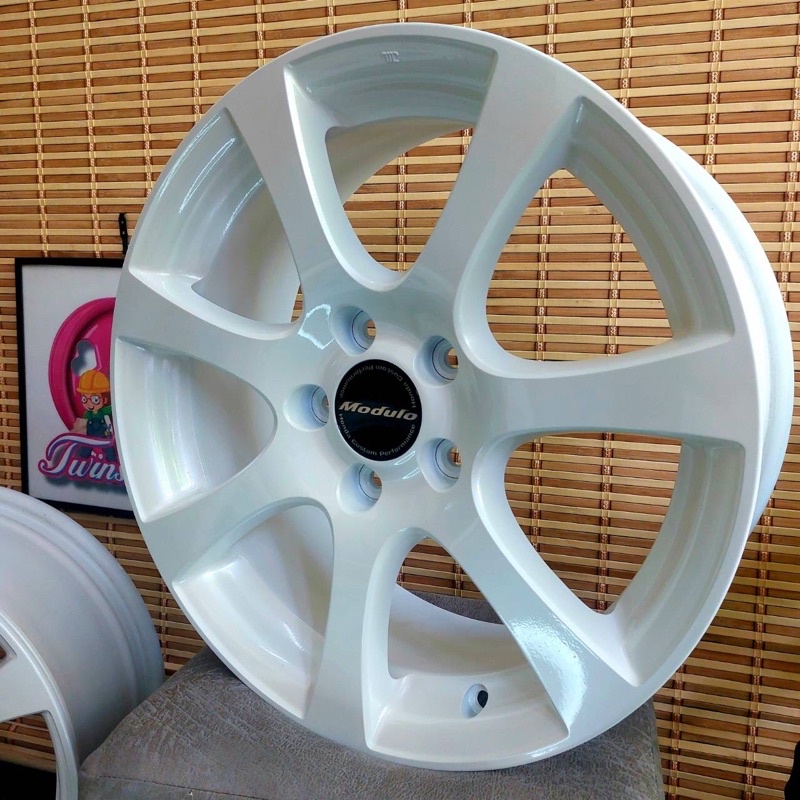**Rare item** แม็กแท้ Honda Modulo ( By Enkei ) สี Pearl White ( ขาวมุก ...