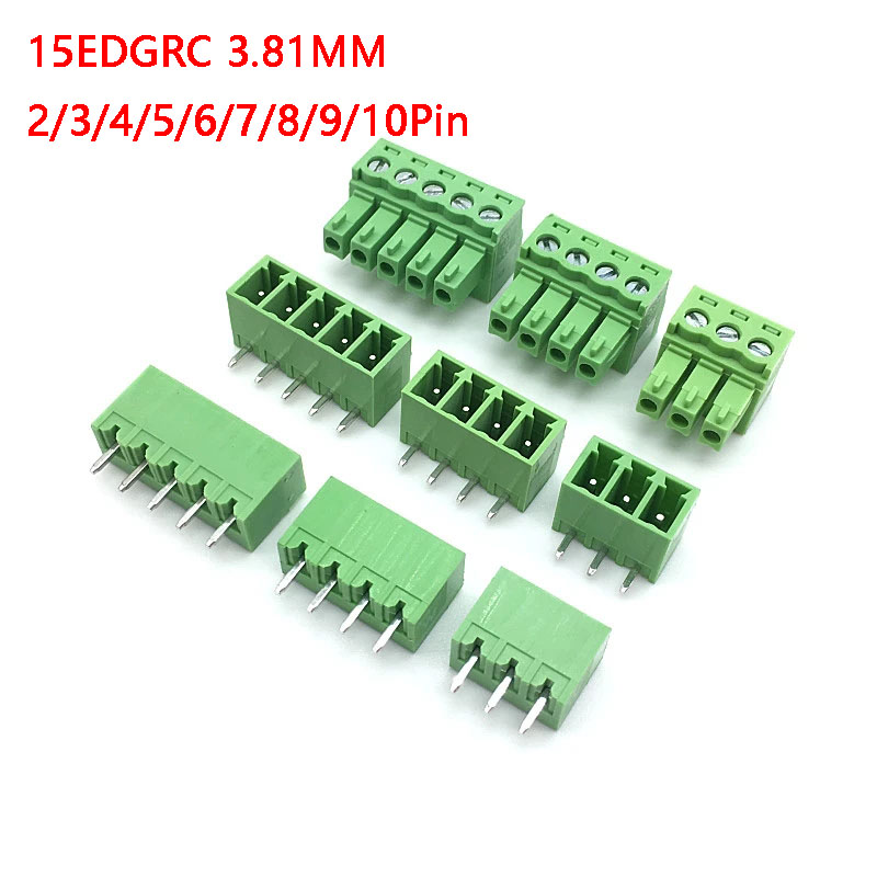 KF2EDG 3.81 มม.15EDG-3.81 2/3/4/5/6/7/8/9/10/11/12P PCB Pitch Universal ...
