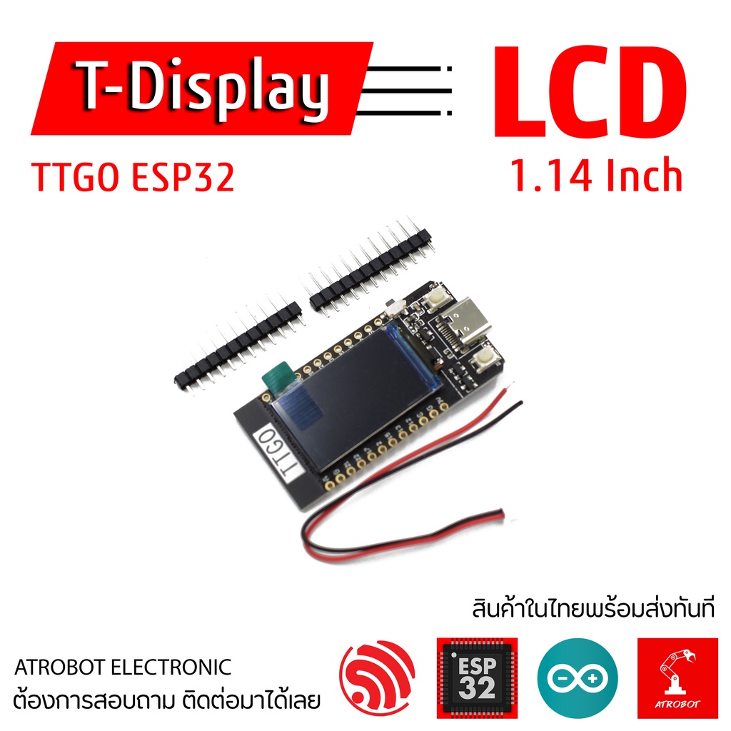 TTGO T-Display ESP32 บอร์ดพัฒนาพร้อมจอ LCD 1.14 inch WIFI Bluetooth ...