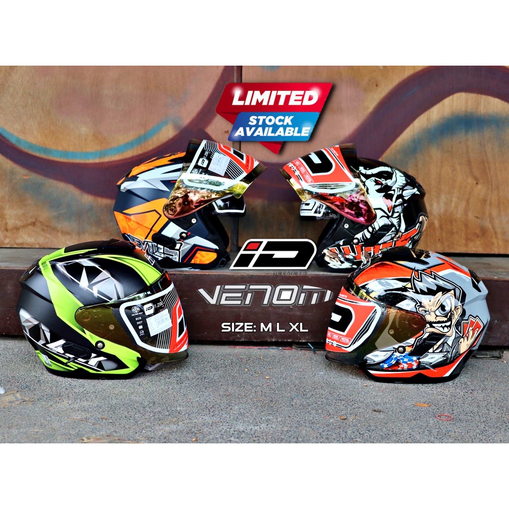 หมวกกันน็อค ID HELMET รุ่น VENOM LIMITED แว่น2ชั้น | Shopee Thailand