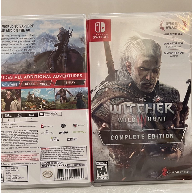 The Witcher 3 Wild Hunt Complete Edition มือ1/มือ2 Nintendo switch | Shopee Thailand