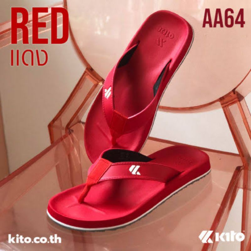 kito รุ่น AA64m สีแดง รองเท้าแตะหนีบ | Shopee Thailand