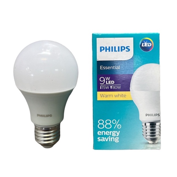 Philips Essential LED Bulb 9W หลอดไฟ ฟิลิปส์ รุ่นประหยัด 9วัตต์ ขั้ว E27 หลอดLED แสงขาว Daylight ...