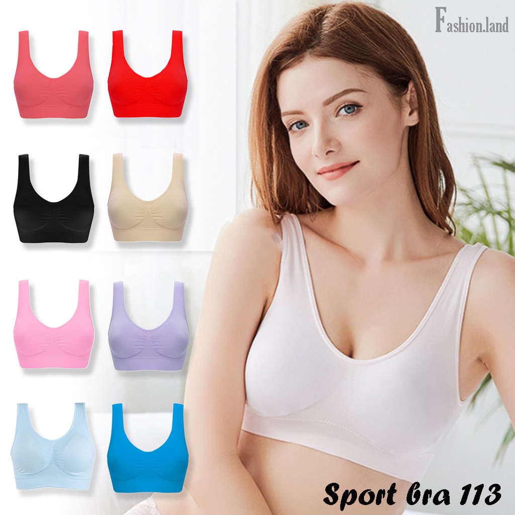 SB 113 สปอร์ตบราแบบสวม บราไร้โครง ฟองน้ำบาง 0.5 สามารถอดได้ สามารถใส่ออกกำลังกายได้ | Shopee ...