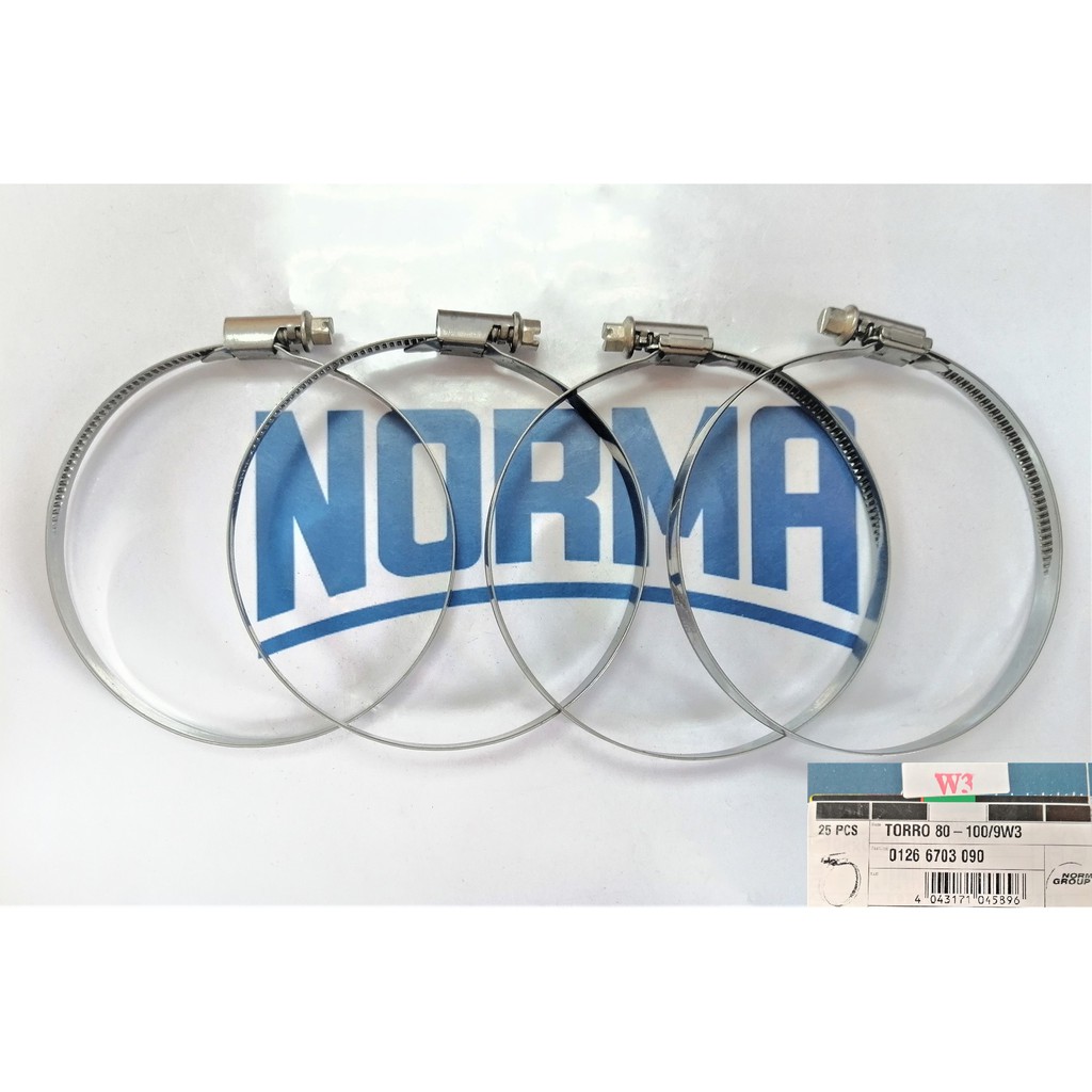 เหล็กรัดท่อสเตนเลส เข็มขัด NORMA W3-9 (60-80)-(130-150) NORMA TORRO W3 ...