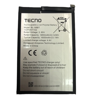 Original แบตเตอรี่ Tecno Spark 6 Air / Tecno Pouvoir 4 Pro battery (BL ...