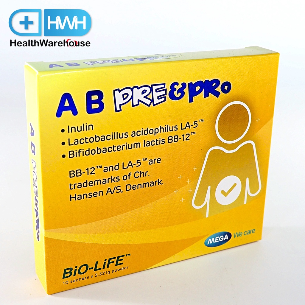 Mega We Care A B Pre&Pro 10 ซอง Prebiotic and Probiotic ปรับสมดุลการ ...