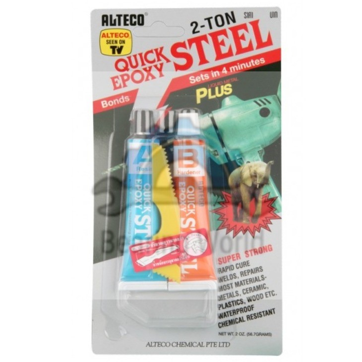 ALTECO อีพ๊อกซี่ กาวติดเหล็ก กาวติดเหล็กหลอดคู่ 2 ตัน ( 2T ) สูตรแห้งเร็ว ใน 4 นาที ตราช้าง ขนาด ...